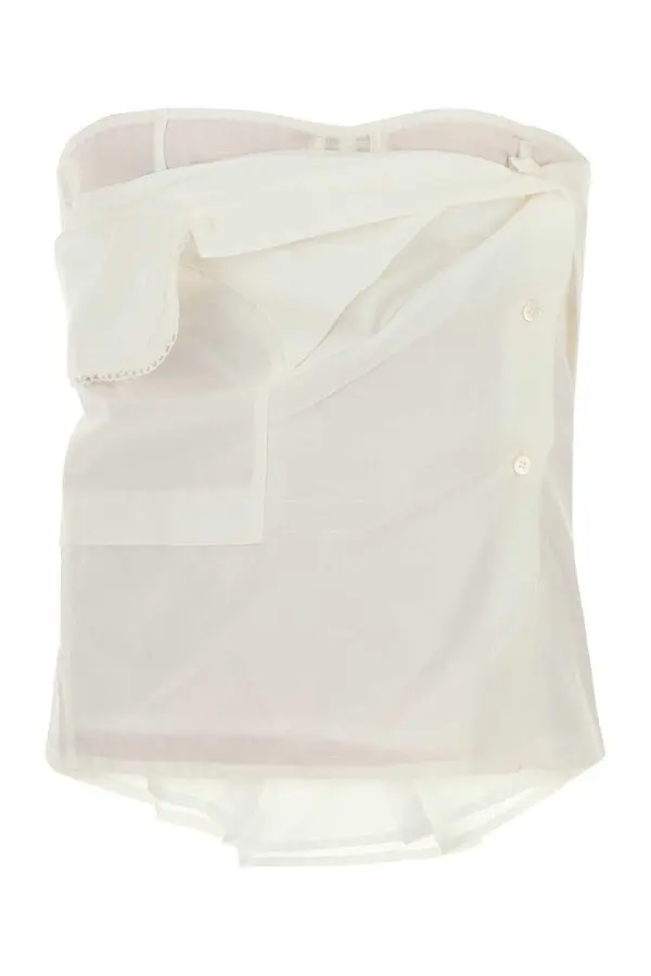 Miu Miu Poplin Top - White