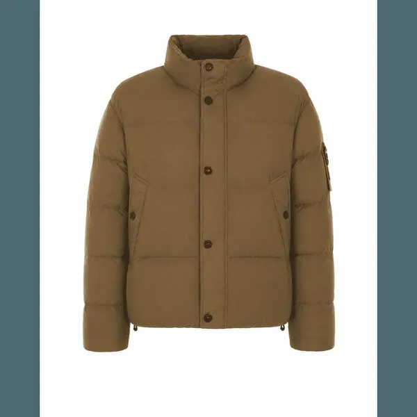 Stone Island Logo Garment Dyed Padded Bomber - Green