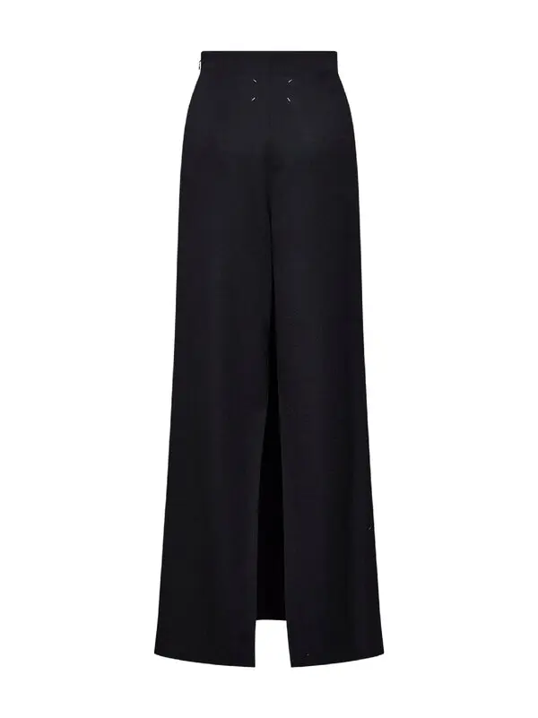 MAISON MARGIELA Virgin Wool Straight Maxi Skirt - Multicolor