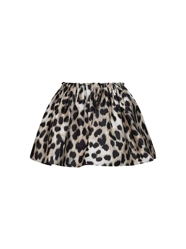 Givenchy Beige Leopard Jacquard Flared Mini Skirt
