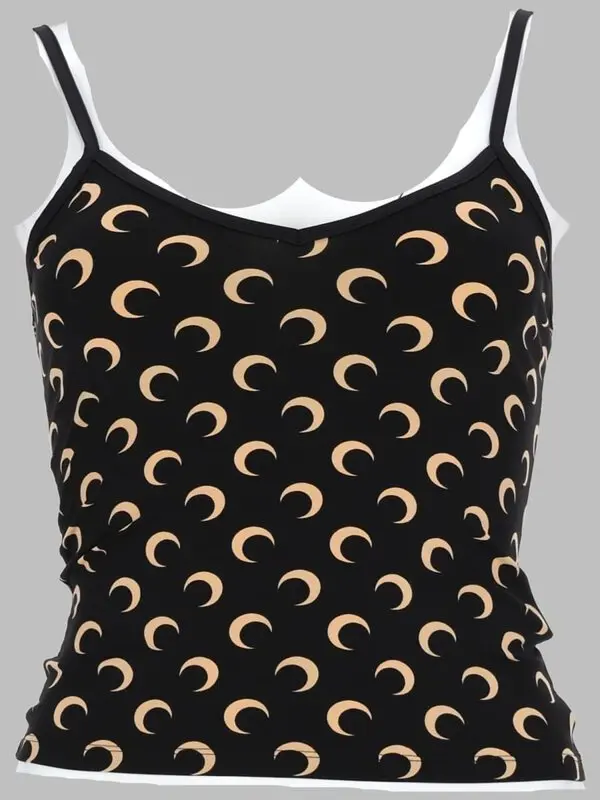 MARINE SERRE Jersey Moon Top - Black
