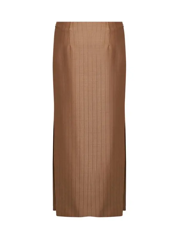 Etro Striped Wool Jacquard Straight Midi Skirt - Multicolor