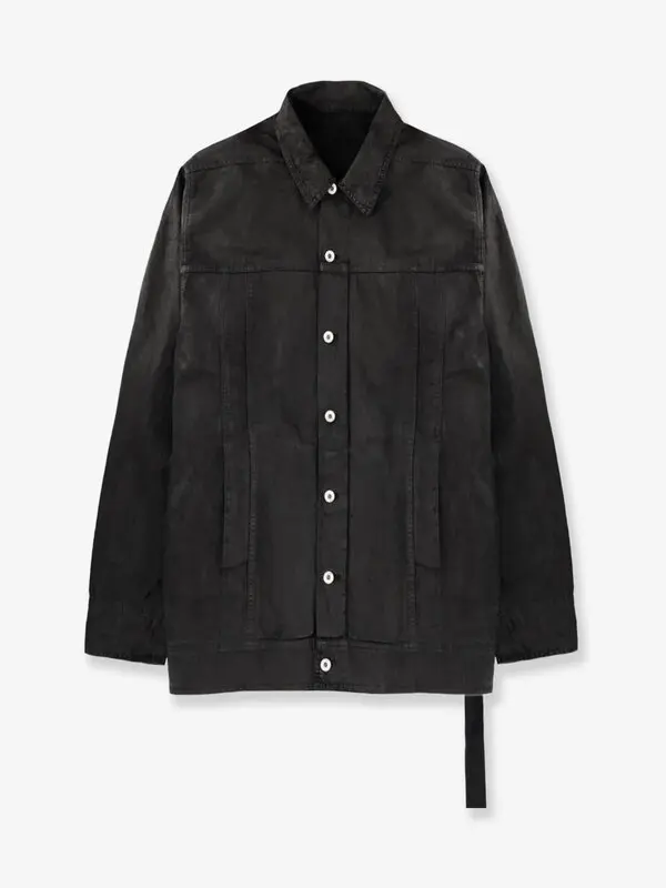 Rick Owens Waxed Denim Jacket - Black
