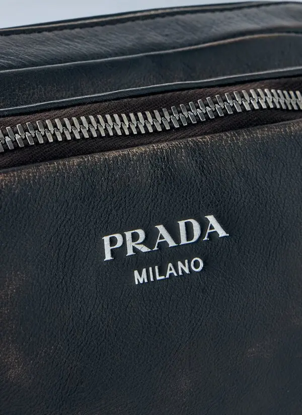 Prada Distressed Nappa Leather Shoulder Bag