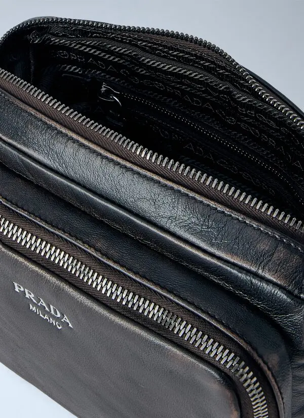 Prada Distressed Nappa Leather Shoulder Bag