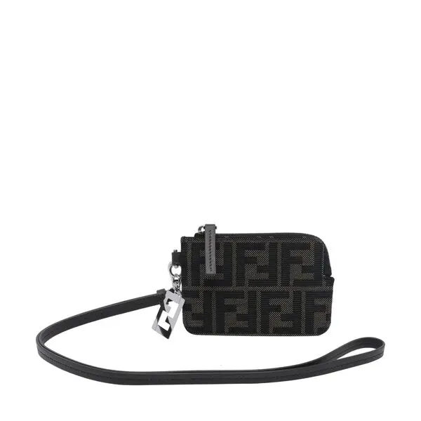 Fendi Ff Jacquard Card Holder - Brown
