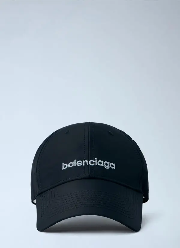 Balenciaga Embroidered Logo Cap - Black