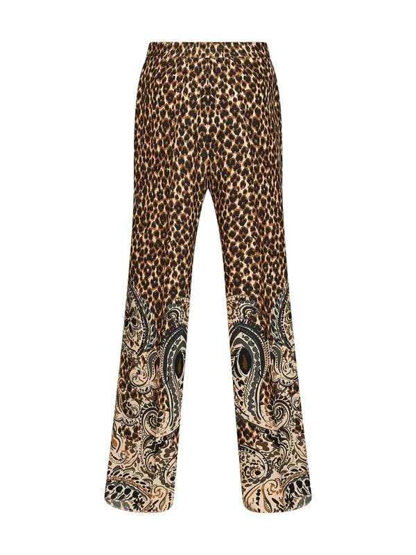 Etro Silk Crêpe De Chine Printed Trousers - Multicolor