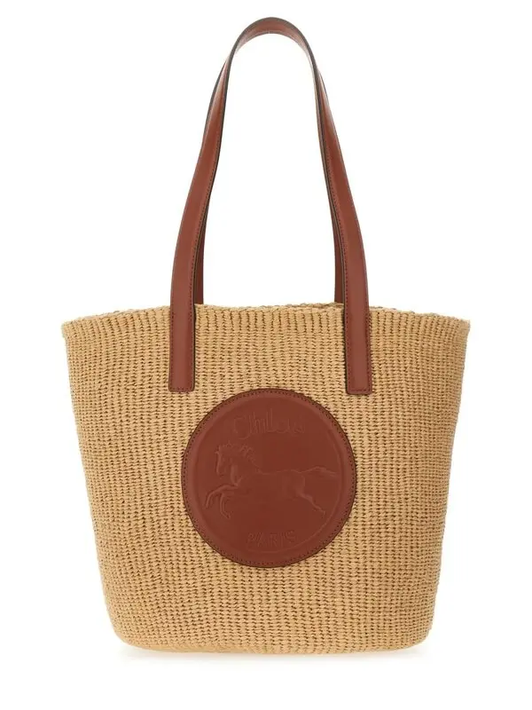 Chloé Large Horse Medal Bag - Cream