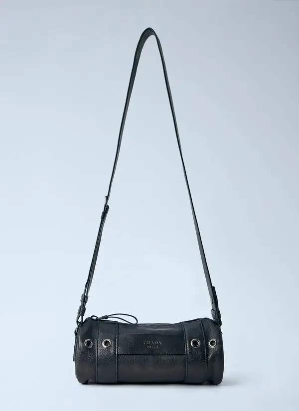 Prada Eyelet Detail Leather Cylinder Bag
