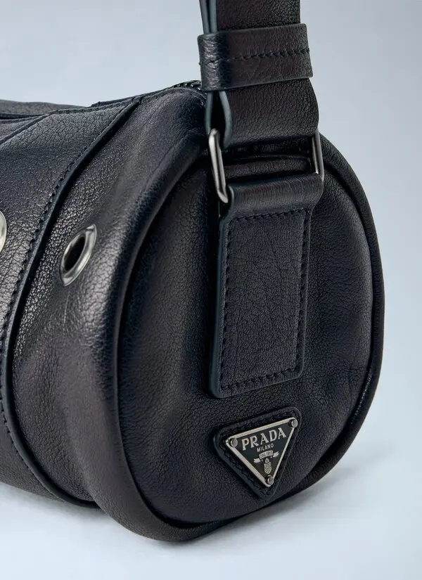 Prada Eyelet Detail Leather Cylinder Bag