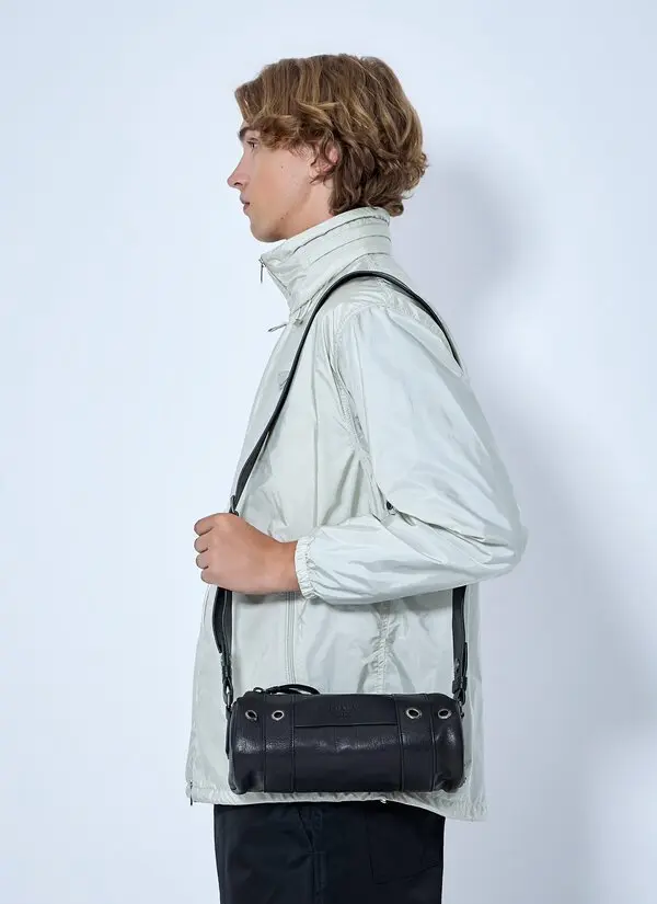 Prada Eyelet Detail Leather Cylinder Bag