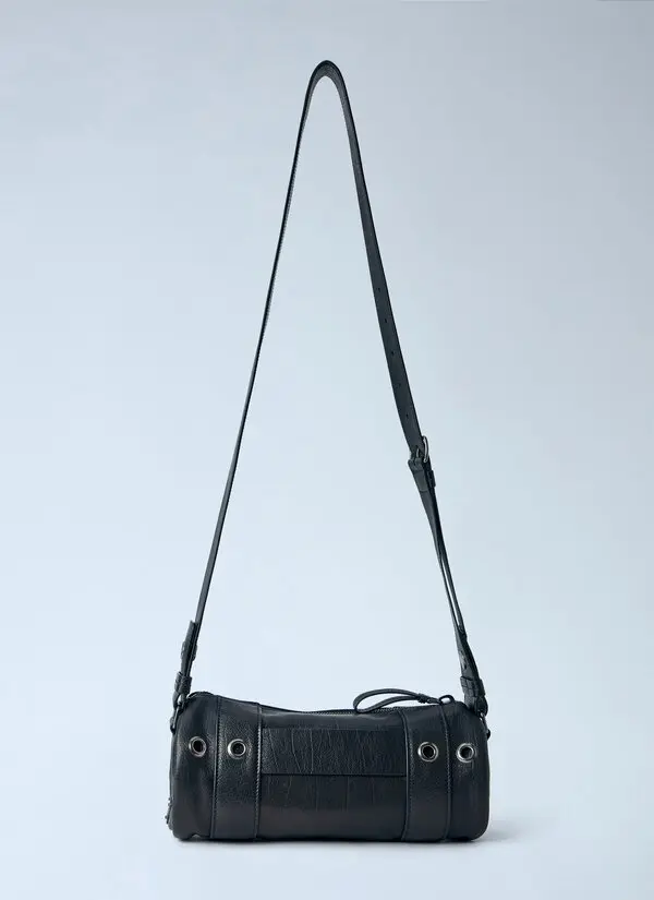 Prada Eyelet Detail Leather Cylinder Shoulder Bag