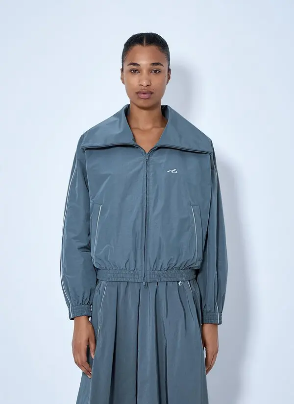 Balenciaga High Collar Tracksuit Jacket - Gray