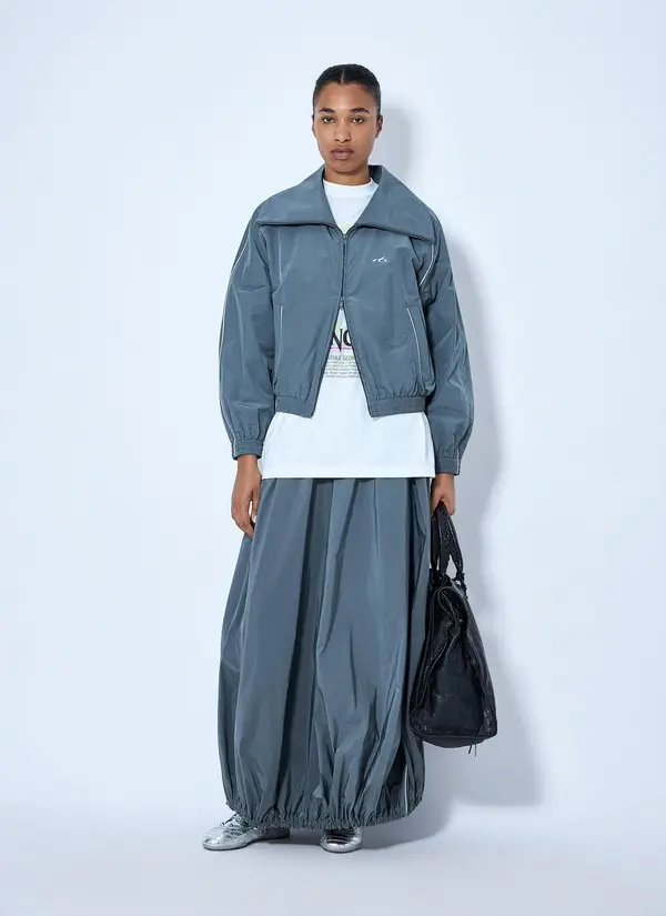 Balenciaga High Collar Tracksuit Jacket - Gray