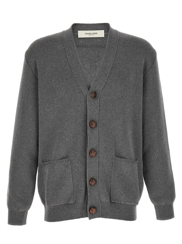 GOLDEN GOOSE Logo Cardigan - Gray