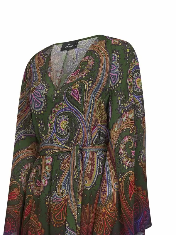 Etro Paisley-printed Belted Mini Dress - Multicolor