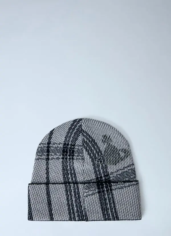 VIVIENNE WESTWOOD Tartan Beanie Hat - Gray