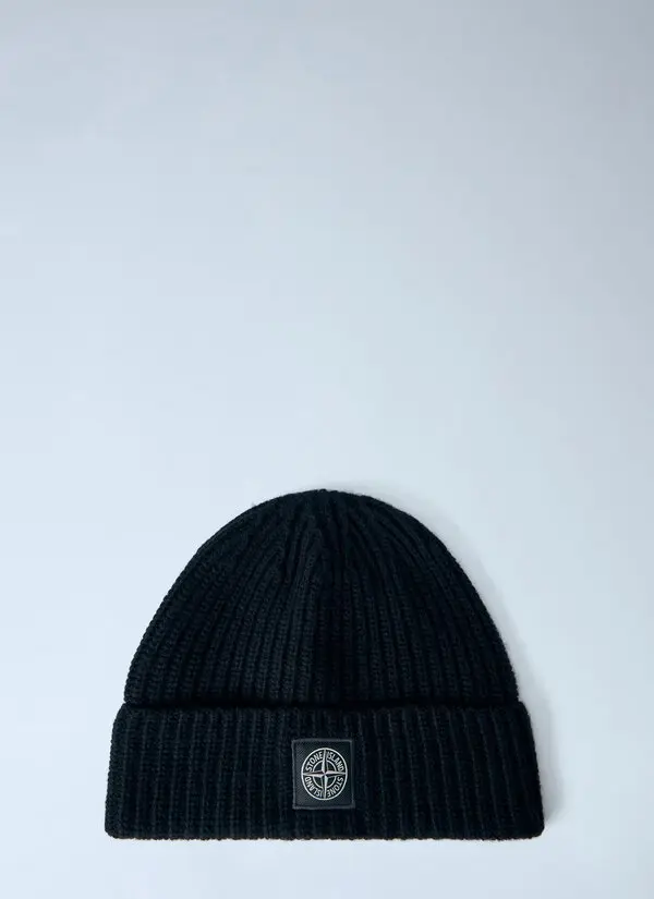 Stone Island Wool Beanie Hat - Black