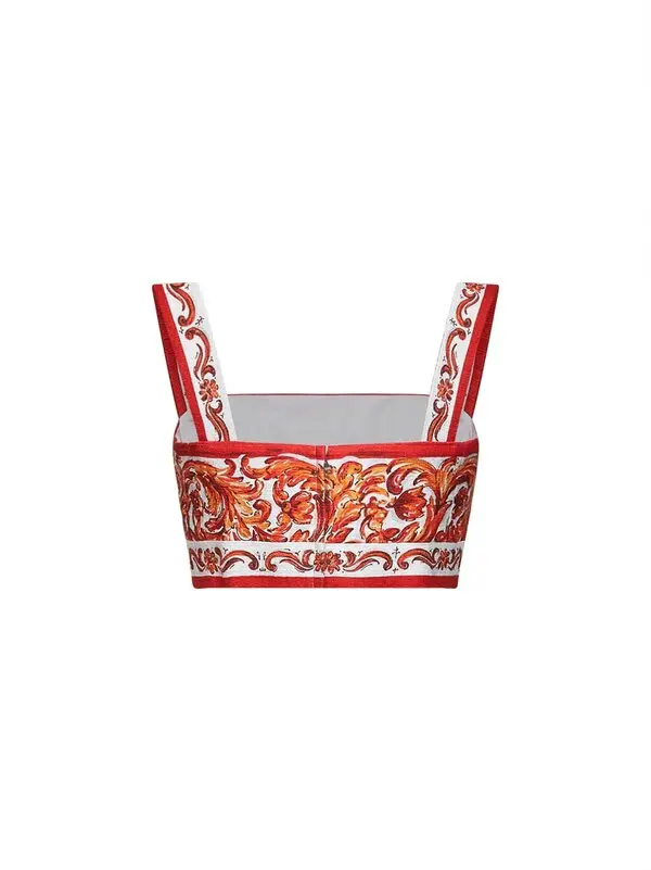 Dolce & Gabbana Maiolica-print Bralette Top - Multicolor