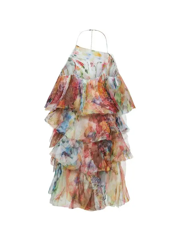 Zimmermann Spliced Floral-print Georgette Luna Maxi Dress - Multicolor