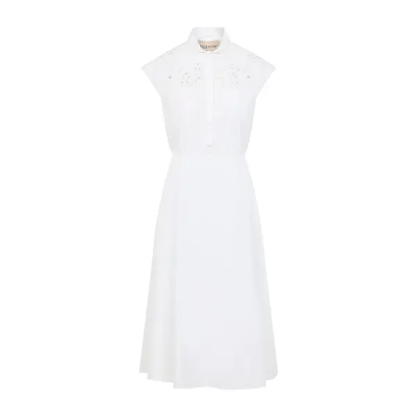 Valentino Garavani Embroidered Midi Dress - White