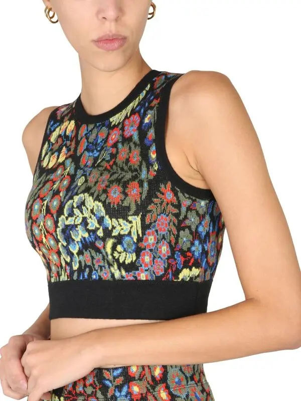 Etro Jacquard Wool Blend Top And Leggings Set