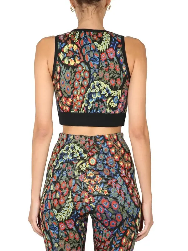 Etro Jacquard Wool Blend Top And Leggings Set