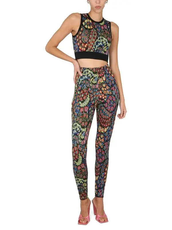 Etro Jacquard Wool Blend Top And Leggings Set