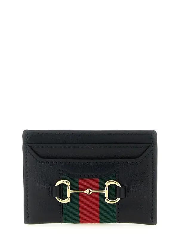 Gucci Web Horsebit Card Holder - Black