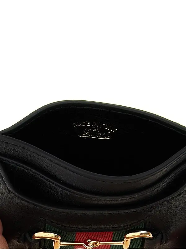 Gucci Web Horsebit Card Holder - Black