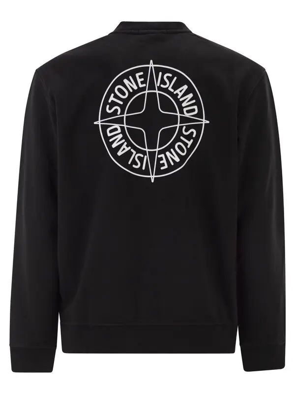 Stone Island Oversized Crew Neck Sweatshirt With “outline Compass” Print