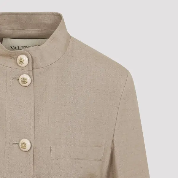 Valentino Garavani Caban Embroidered Logo Vg Jacket