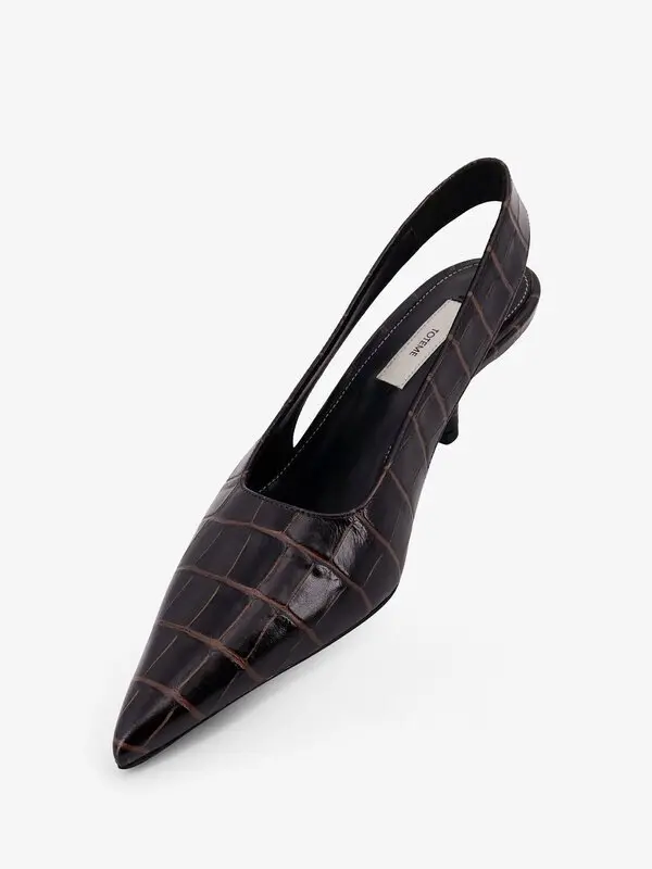 TOTEME Leather Decollete With Crocodile Print