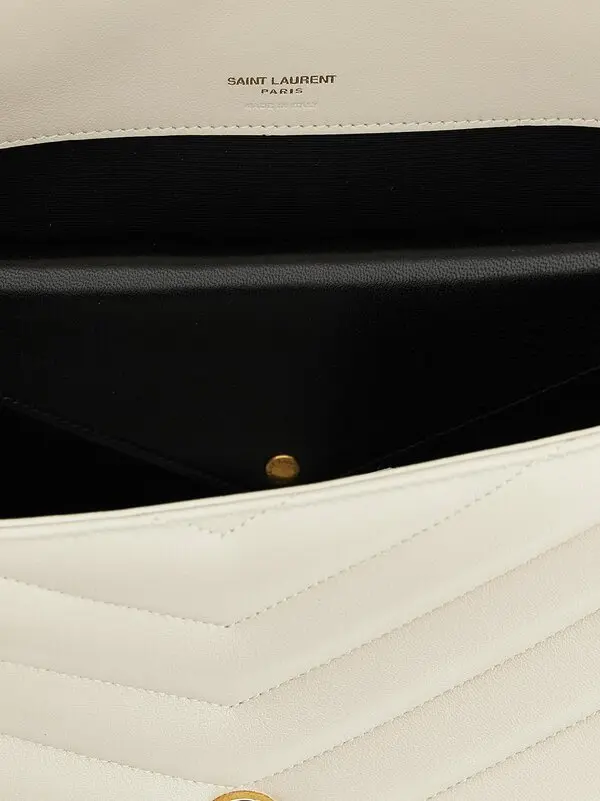 Saint Laurent Loulou' Large Shoulder Bag - Cream