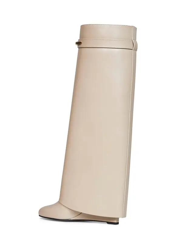 Givenchy Beige Leather Shark Pinch Knee-high Boots