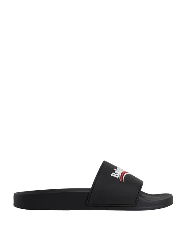 Balenciaga Pool Slide Sandals - Black