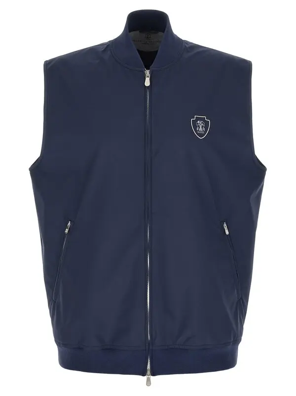 Brunello Cucinelli Logo Nylon Vest - Blue