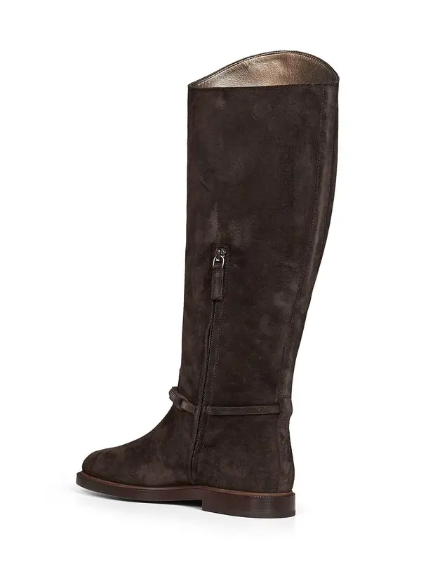 Brunello Cucinelli Pepper Suede Boot With Precious Strap