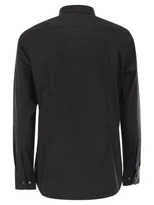 BOSS Slim Fit Shirt In Easy-iron Stretch Cotton Poplin - Black