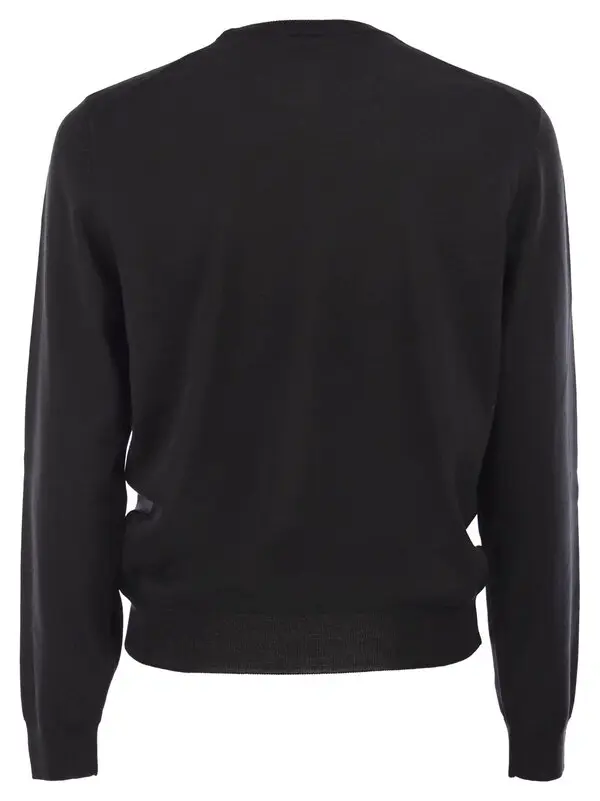 BOSS Regular Fit Virgin Wool Jumper With Embroidered Logo