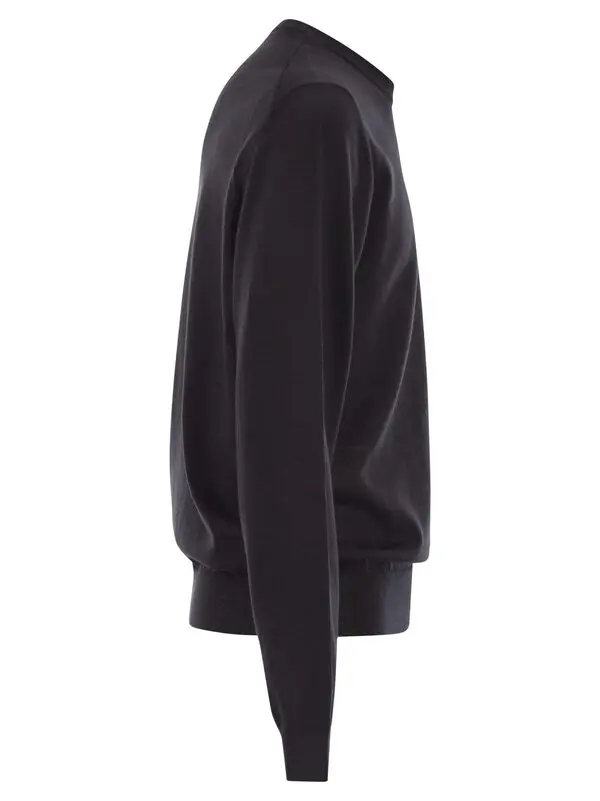 BOSS Regular Fit Virgin Wool Jumper With Embroidered Logo
