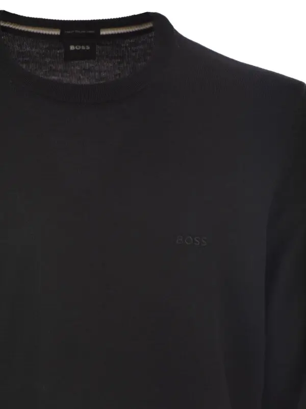 BOSS Regular Fit Virgin Wool Jumper With Embroidered Logo