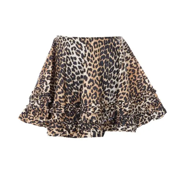 GANNI Printed Duchesse Skirt - Cream