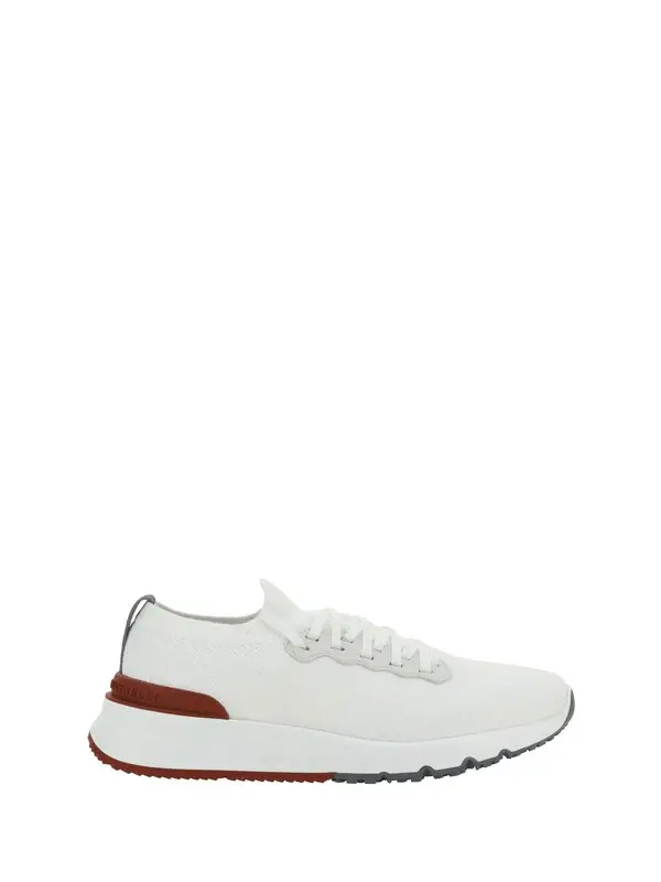 Brunello Cucinelli Cotton Lace Up Sneakers - White