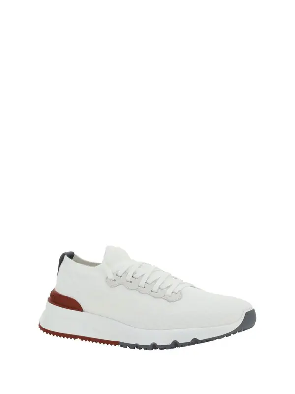 Brunello Cucinelli Cotton Lace Up Sneakers