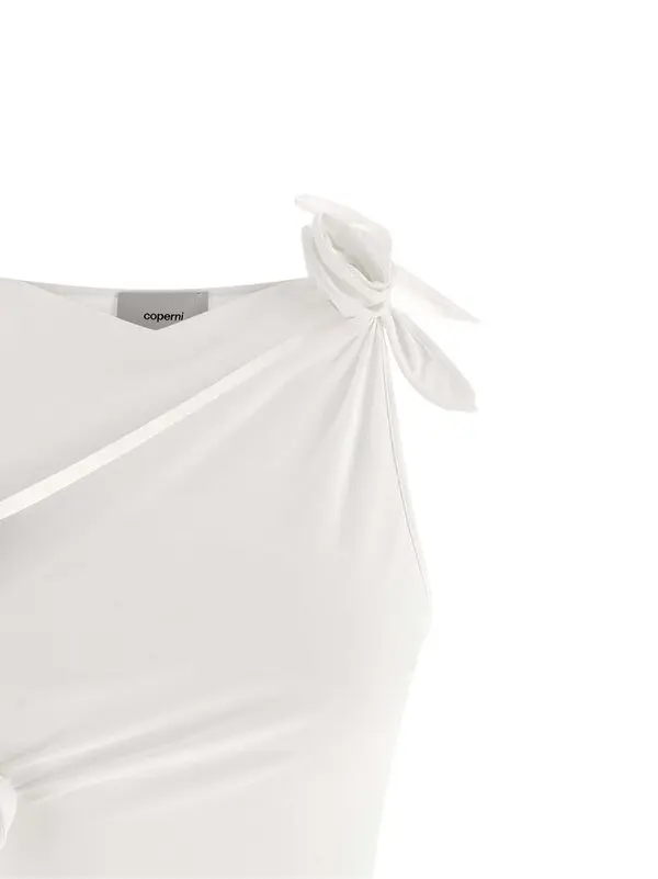 Coperni Asymmetric Flower' Dress - White