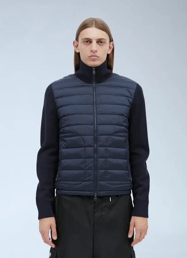 Moncler Logo Patch Zip-up Cardigan - Blue