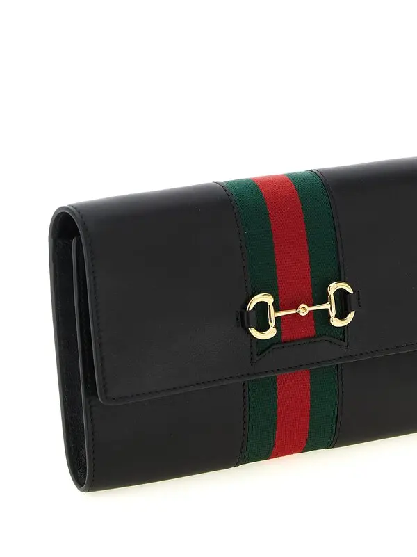 Gucci Horsebit Web' Wallet On Chain
