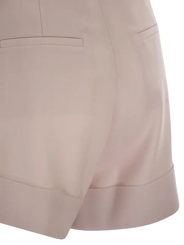 Max Mara Mxmcelebre Shorts In Wool, Mohair And Silk Canvas - Pink